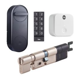 Inteligentny zamek Yale Linus Smart Lock – czarny, zestaw z centralą ...