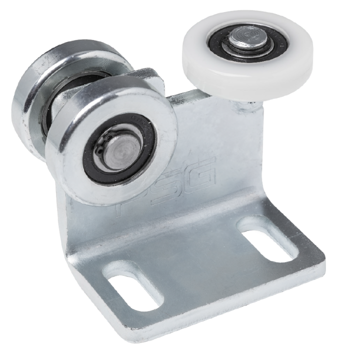 Wózek 3-rolkowy do bram podwieszanych do profilu 60x60, 2 rolki stalowe ...